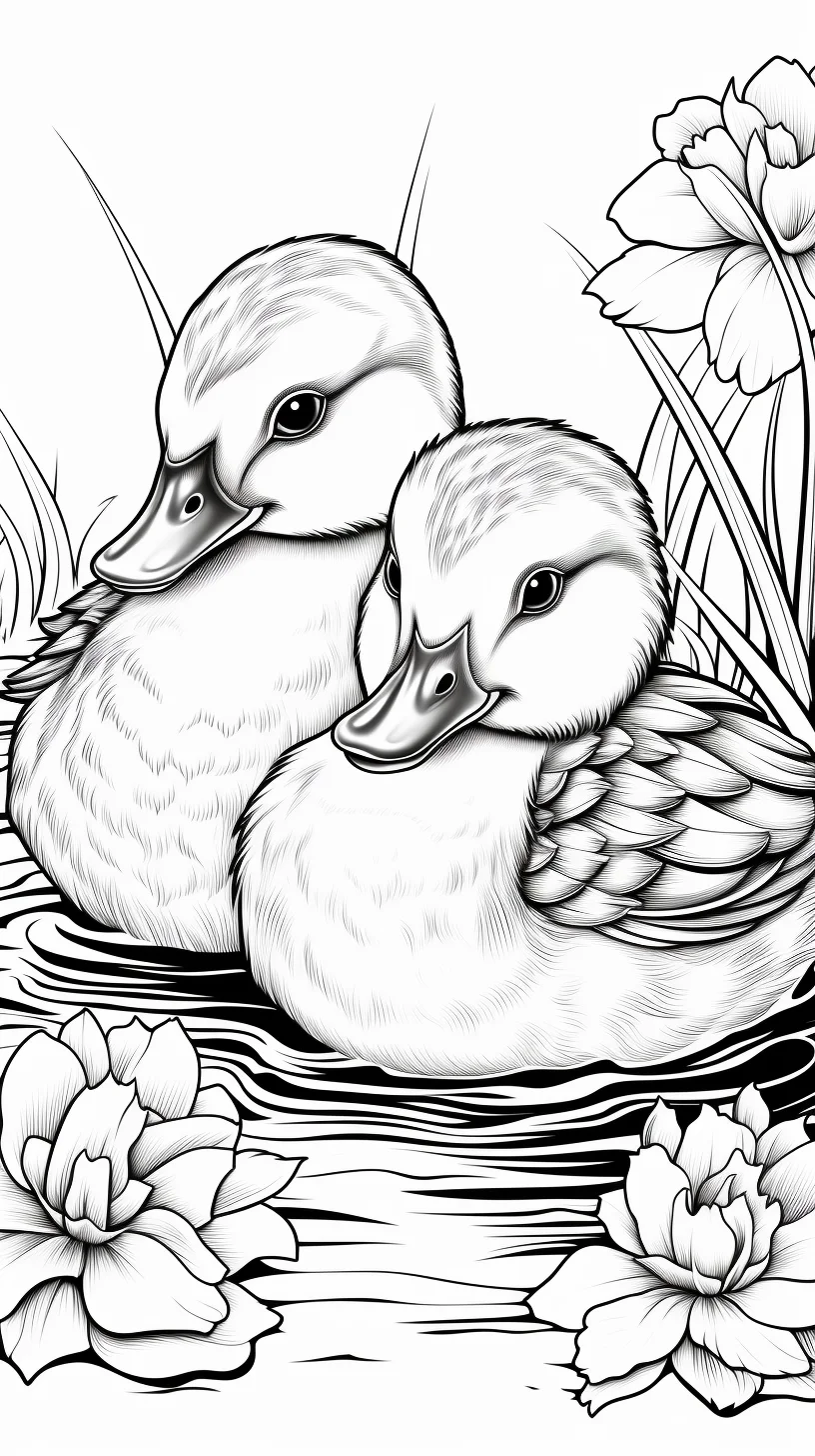 Free Printable Cute Duck Coloring for Kids | DO Coloring