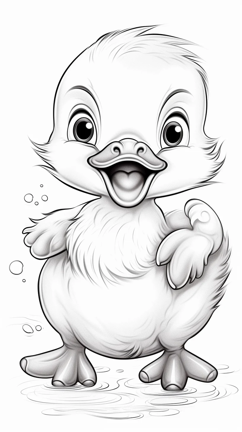 Free Printable Cute Duck Coloring for Kids | DO Coloring