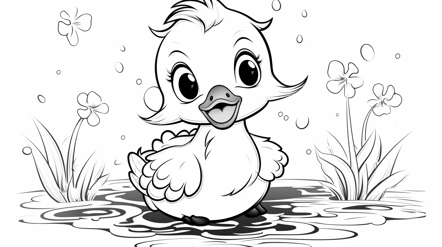 Free Printable Cute Duck Coloring for Kids | DO Coloring