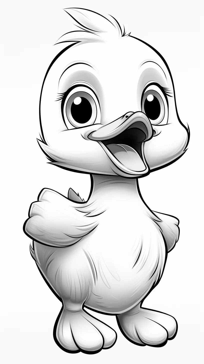 Free Printable Cute Duck Coloring for Kids | DO Coloring