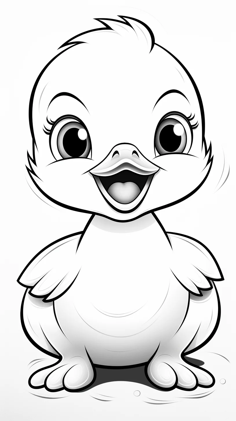 Free Printable Cute Duck Coloring for Kids | DO Coloring