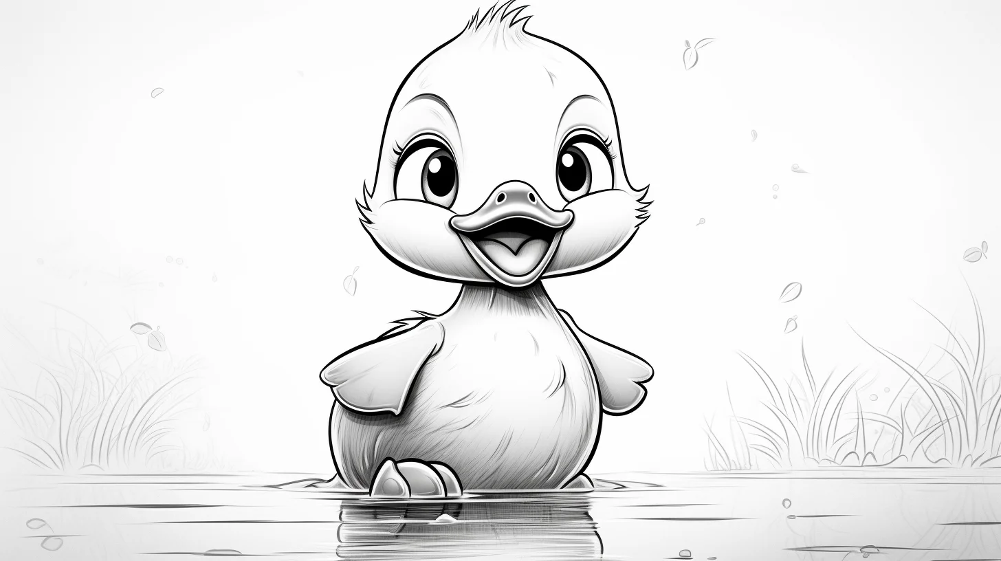 Free Printable Cute Duck Coloring for Kids | DO Coloring