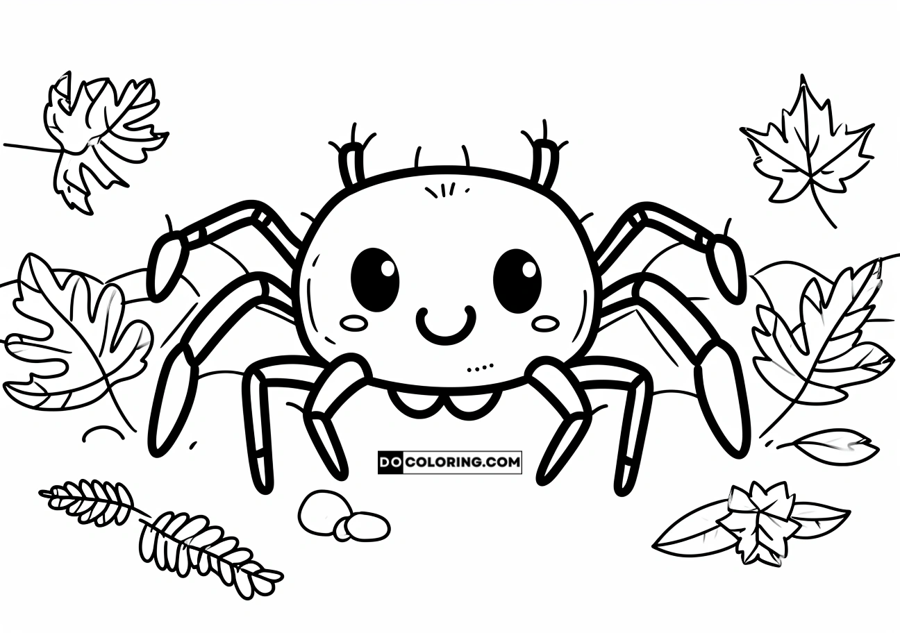 Cute Kawaii Baby Spider Coloring Pages: Free Printable 2024 | DO Coloring