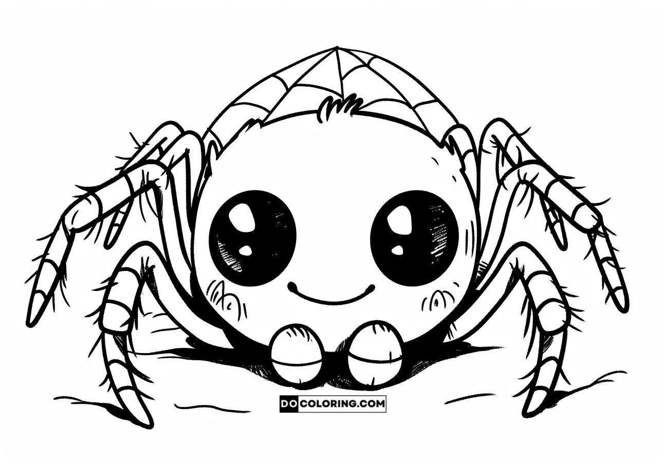 Cute Kawaii Baby Spider Coloring Pages: Free Printable 2024 | DO Coloring
