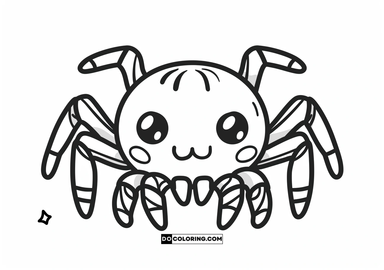 Cute Kawaii Baby Spider Coloring Pages: Free Printable 2024 | DO Coloring