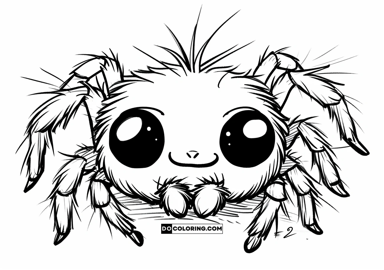 Cute Kawaii Baby Spider Coloring Pages: Free Printable 2024 | DO Coloring