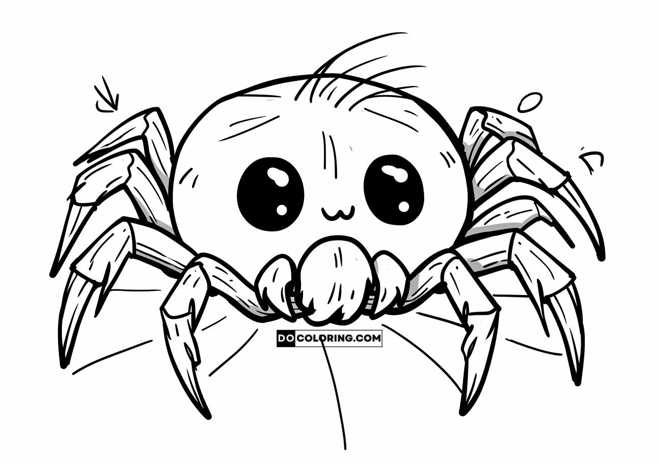Cute Kawaii Baby Spider Coloring Pages: Free Printable 2024 | DO Coloring