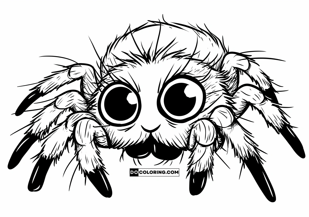 Cute Kawaii Baby Spider Coloring Pages: Free Printable 2024 | DO Coloring